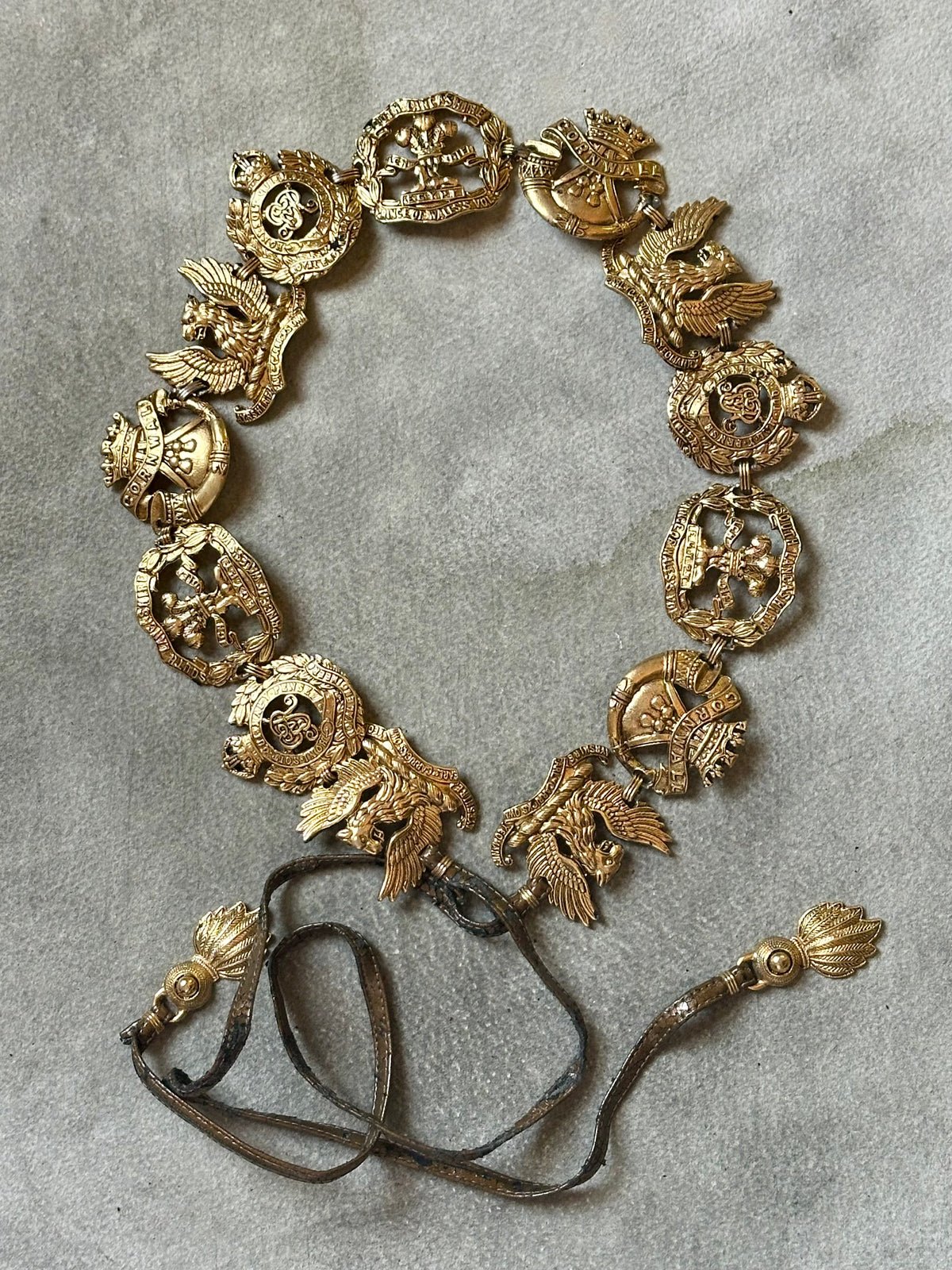Vintage Gold-Tone Crest Belt — Pittsburgh Mercantile