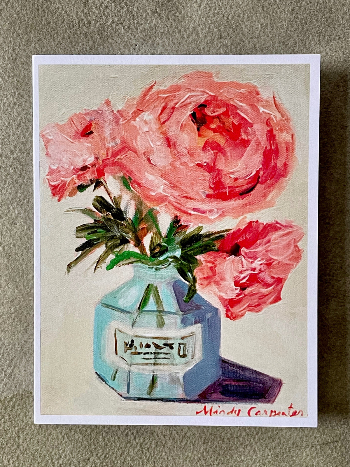 "Peony in Inkwell" Card by Mindy Carpenter — Pittsburgh Mercantile