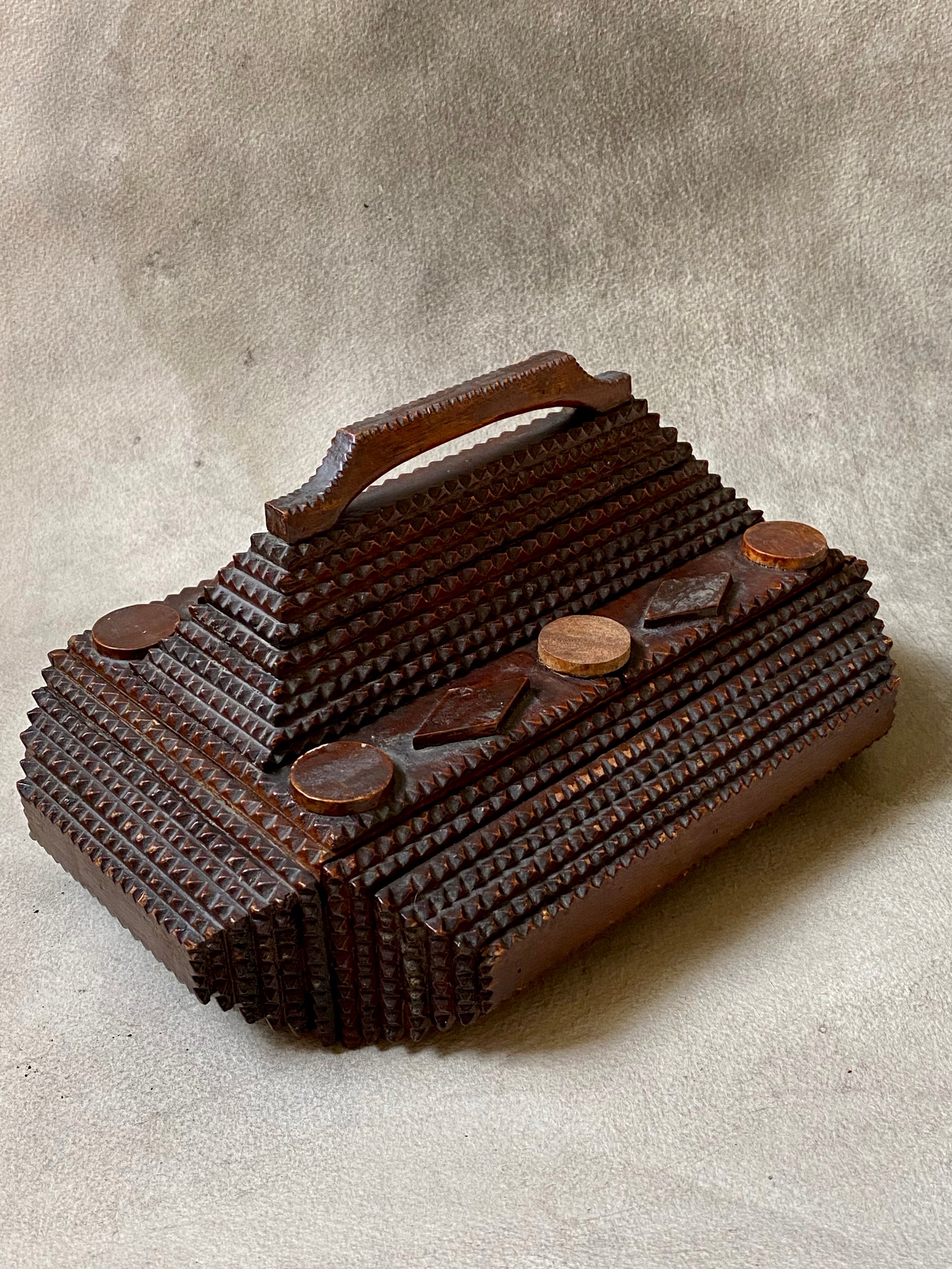 Vintage Tramp Art Handled Cigar Box — Pittsburgh Mercantile