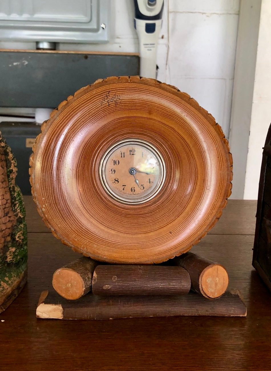 Vintage Log Clock — Pittsburgh Mercantile